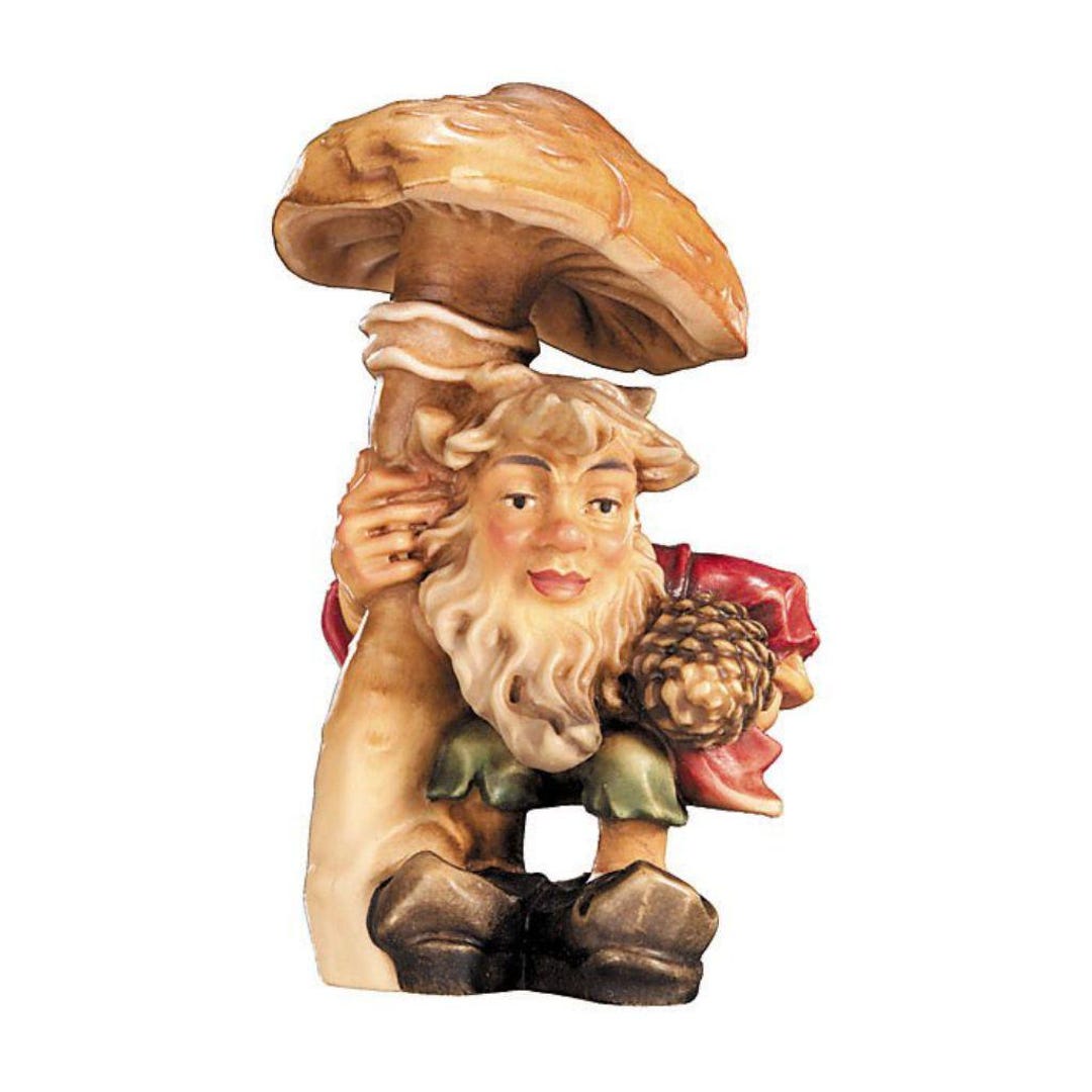Hand Carved Maple Wood Dwarf With Pinecone, Painted Wooden Statue - Etsy