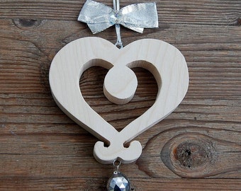 Wooden Bell With Crystal Wall Window Decoration Ornament | Etsy