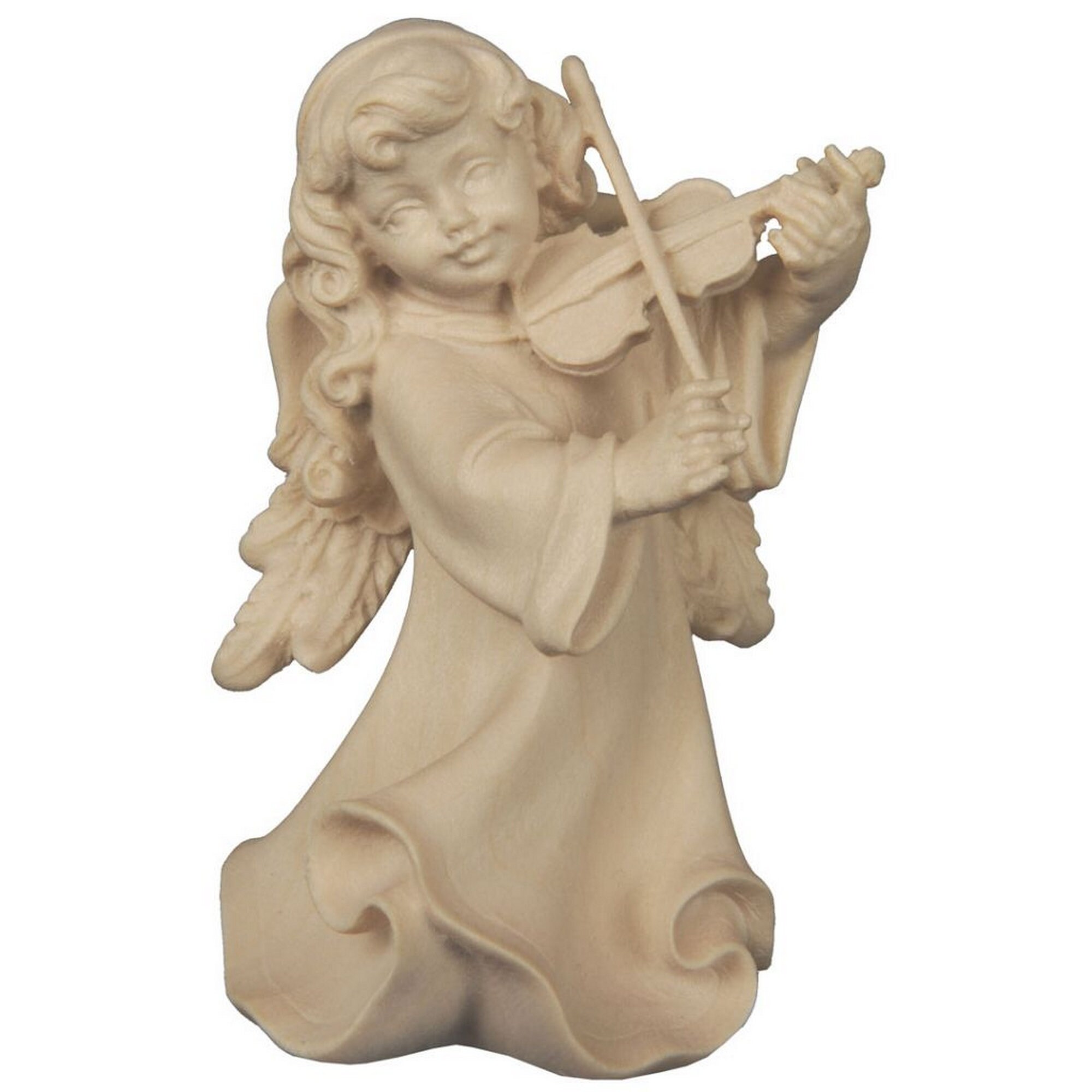 Hand Carved Wooden Angel With Violin, Religious Decoration - Etsy
