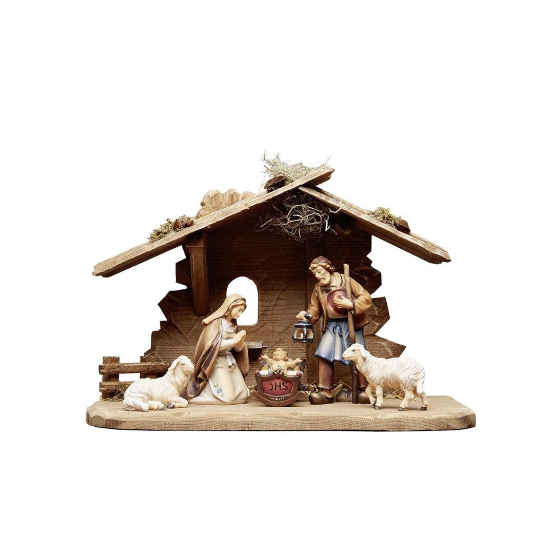 Tyrolean Nativity Scene, Wooden Stable, Holy Family Figurines - Etsy