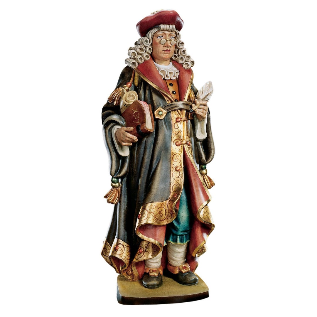 Maple Wood Judge Carving, Hand-painted Statue, Italian Decor - Etsy