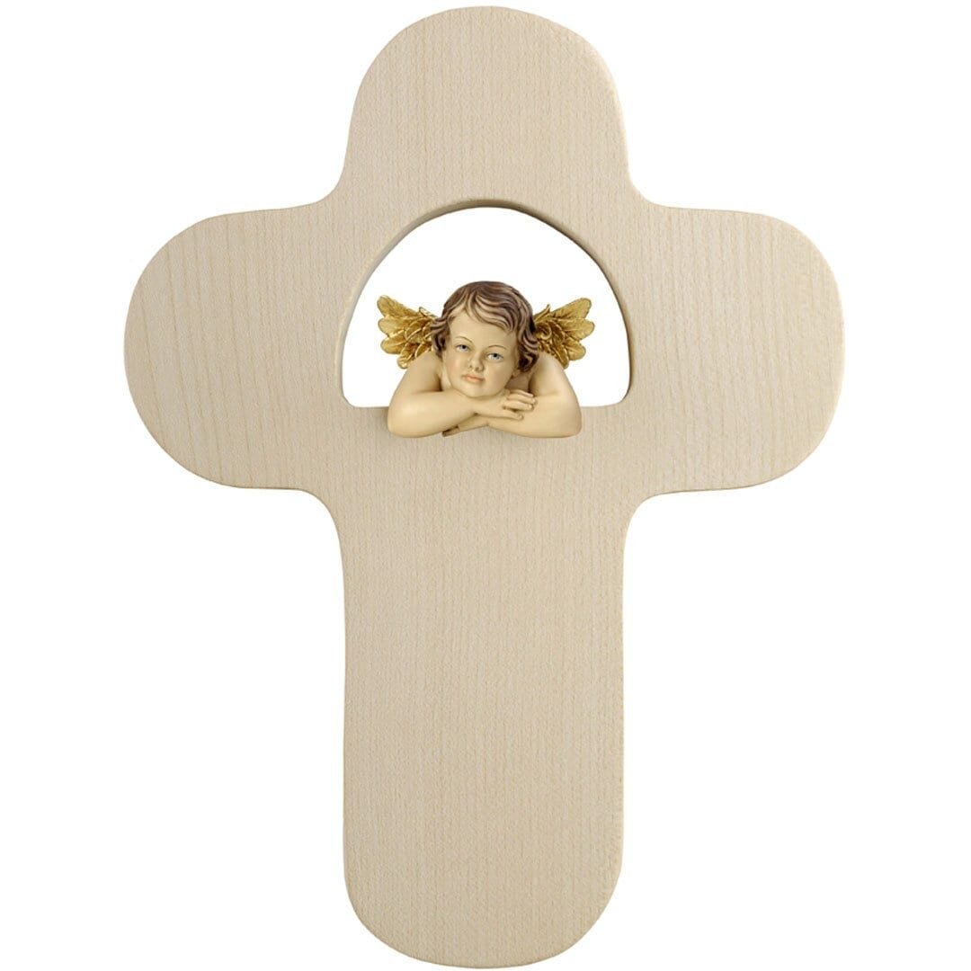 Childrens Cross With Angel Raffaelo -wooden Decoration, Wooden Gifts ...