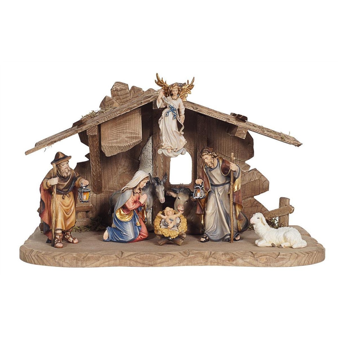 Wooden Nativity Set, Tyrolean Stable, Hand-painted Figurines - Etsy