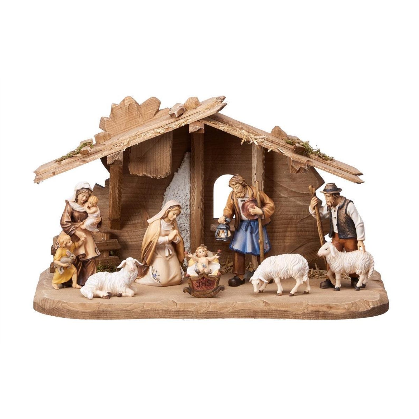 Wooden Nativity Set, Hand-painted Figurines, Tyrolean Stable - Etsy