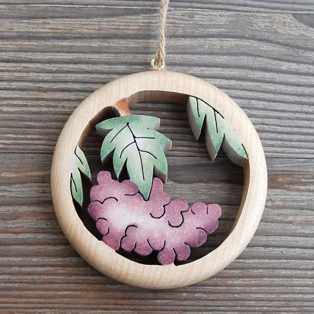 Wooden Grapes Decoration - Etsy