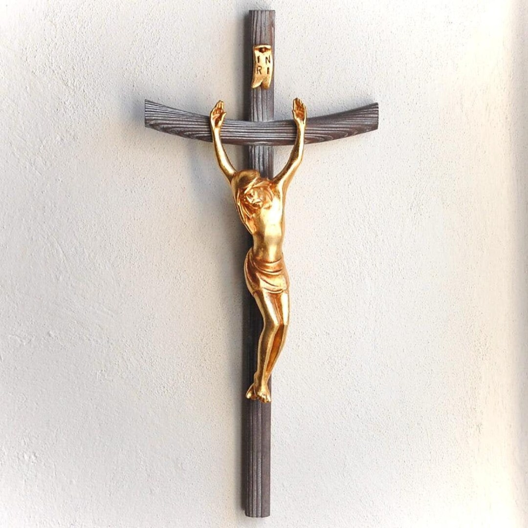 Crucifix With Gold Corpus Wall Cross - Religious Catholic Christian ...