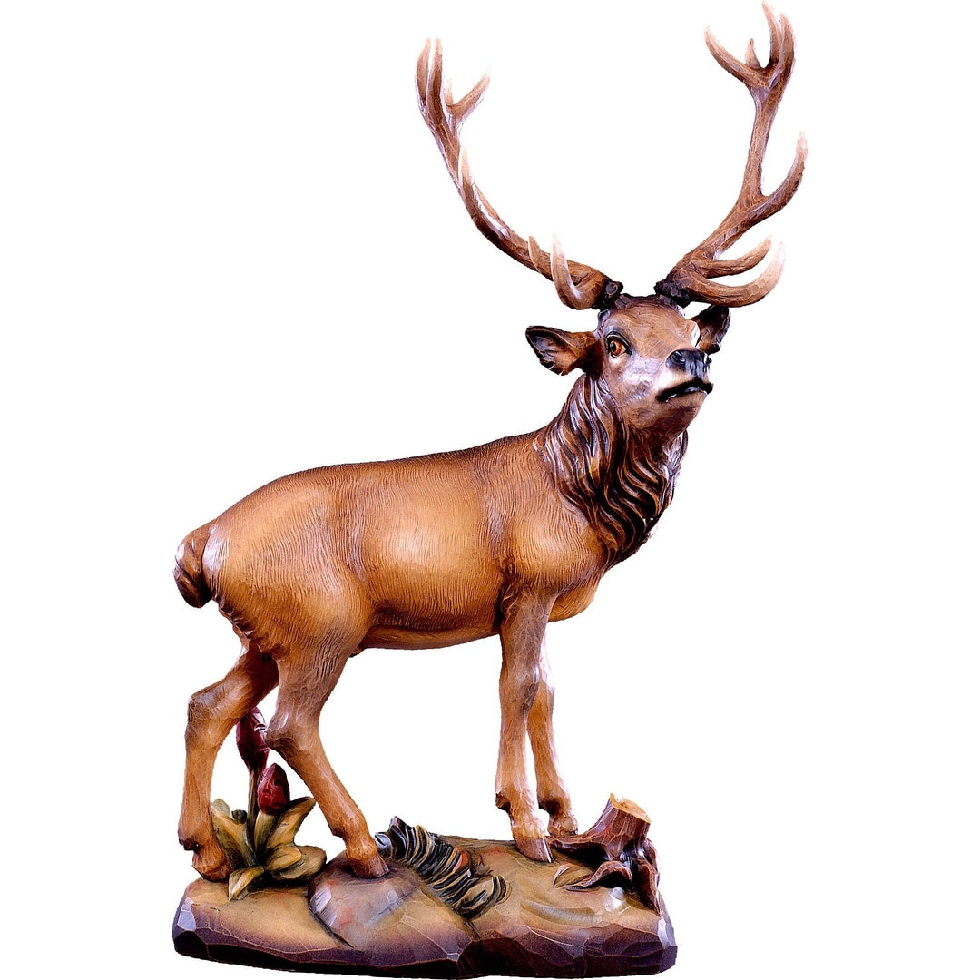 Maple Wood Deer Statue, Hand Carved Home Decor, Made in Italy - Etsy