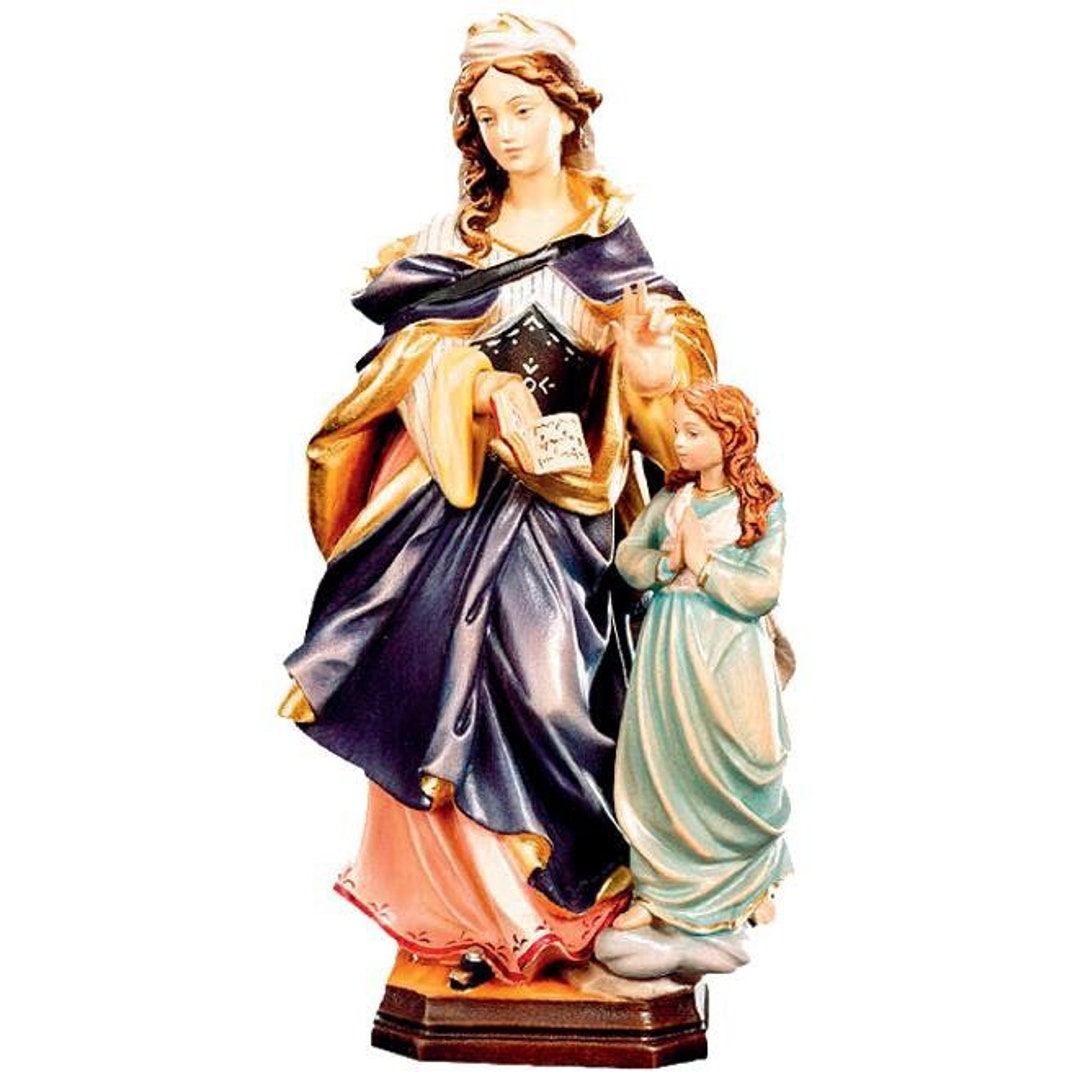 Saint Anne Wooden Statue, Life Size Saint Sacred Religious Statues ...