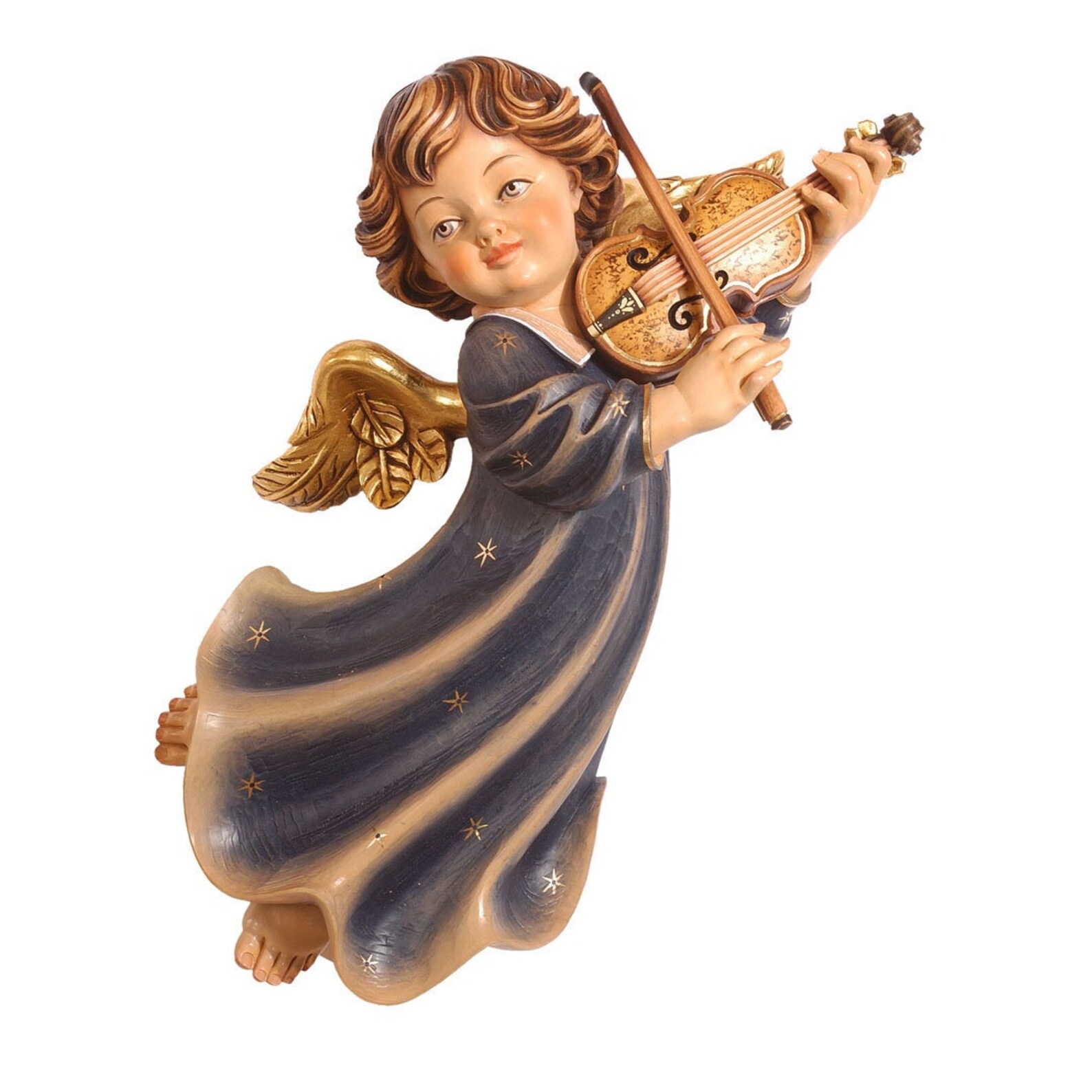 Maple Wood Carved Angel With Violin – Hand Painted Religious Gift - Etsy