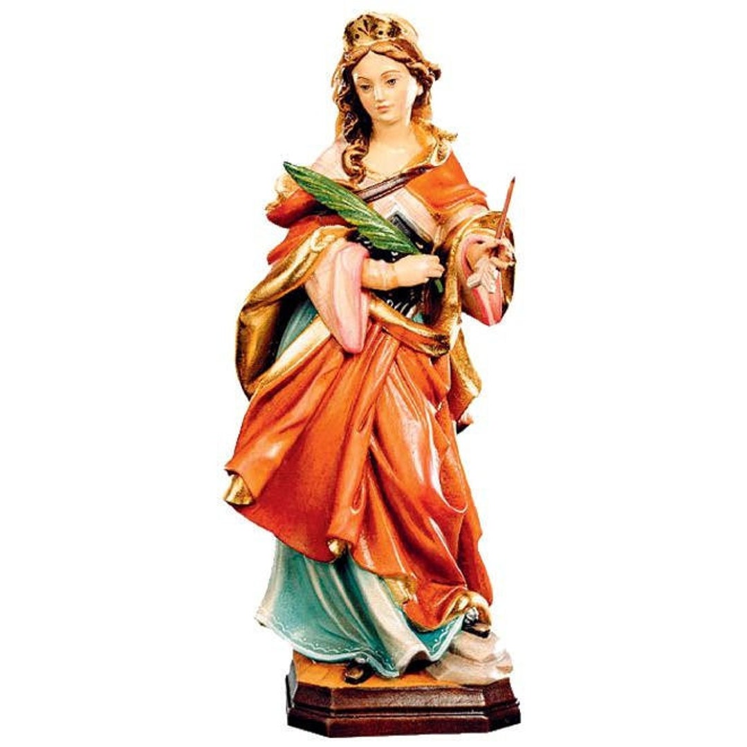 Saint Ursula Wooden Statue, Life Size Saint Sacred Religious Statues ...