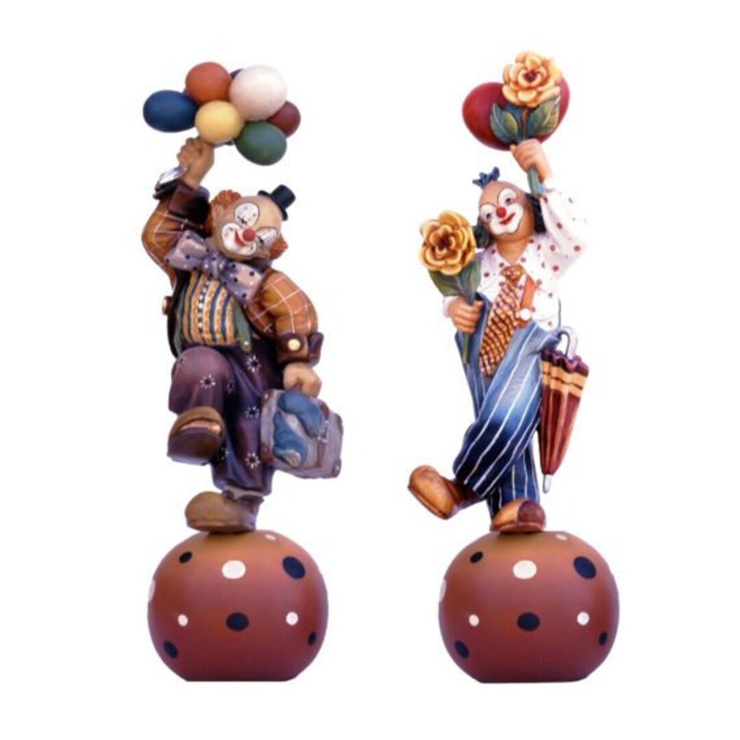 Balancing Clowns Wooden Figurines Ornament Decorations - Etsy