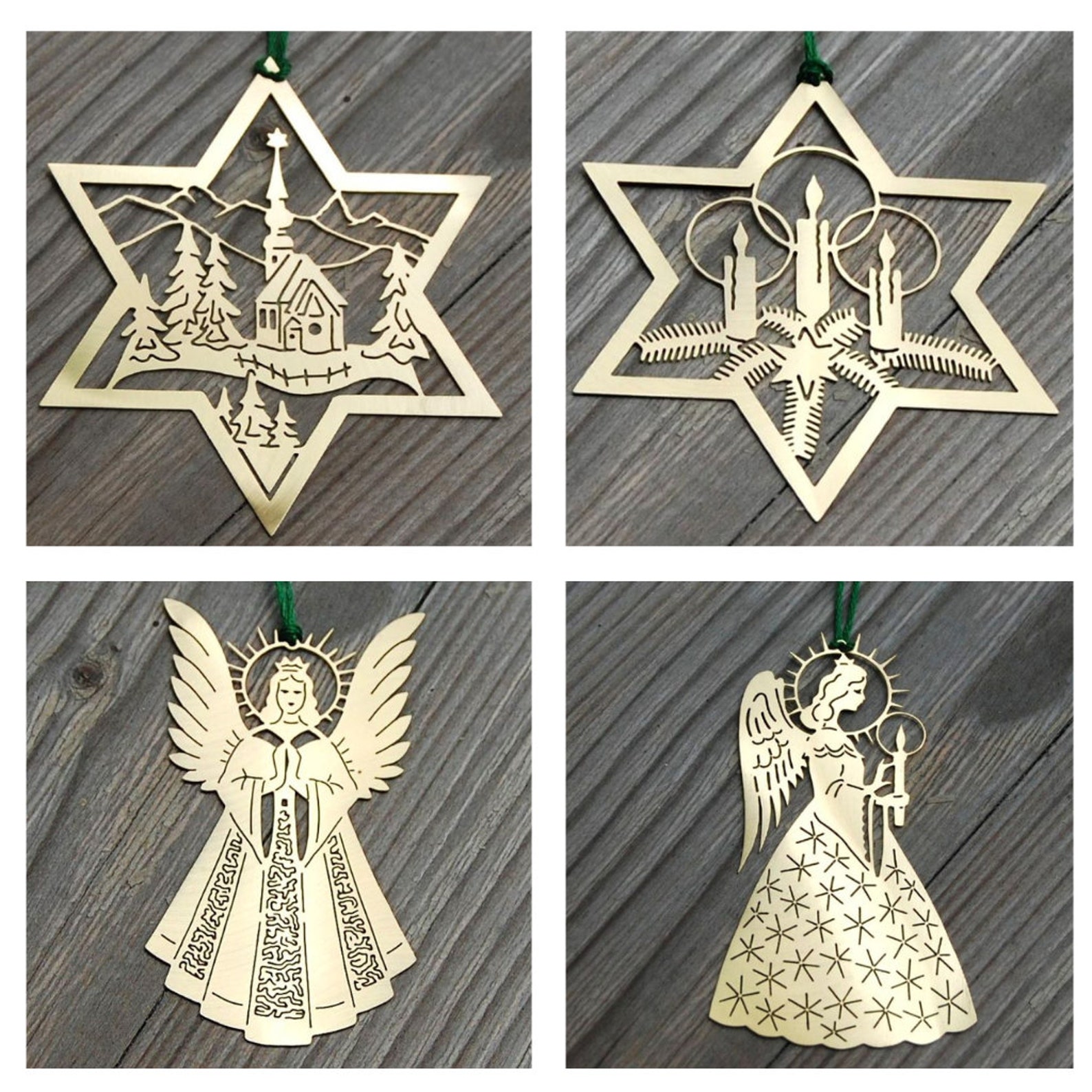 Christmas Set of Brass Ornaments Brass Decoration Brass - Etsy