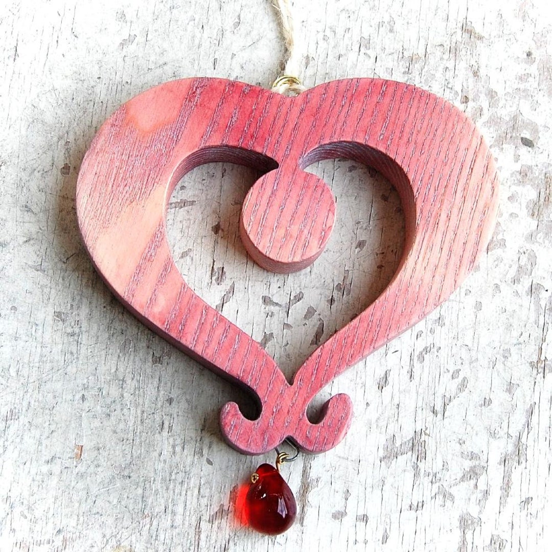 Wooden Tyrolean Heart - Ash Wood Vintage Wooden Heart Wall Window ...