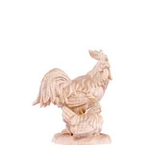 Hand Carved Maple Wood Rooster and Hen Figurine – Nativity Decor - Etsy