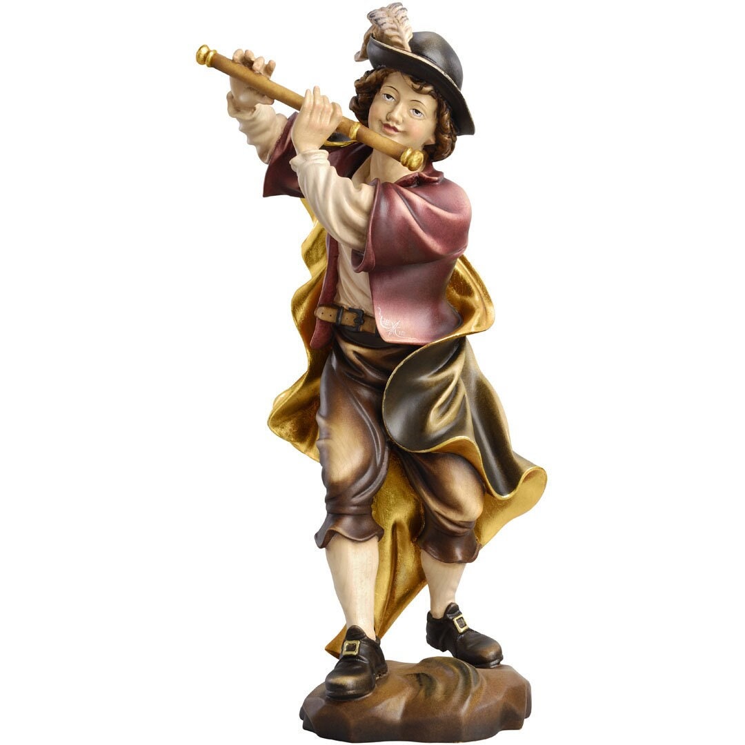 Hand-painted Maple Wood Flute Player Statue, Musician Gift - Etsy