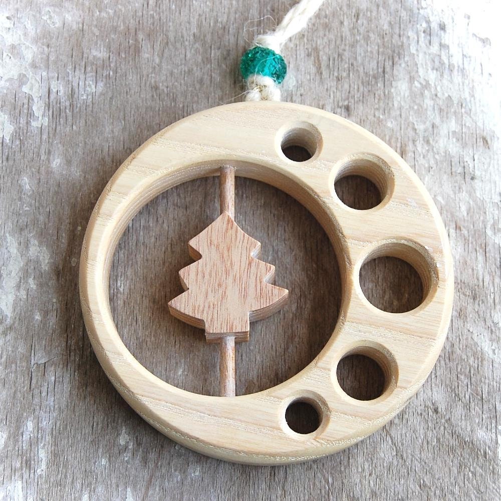 Ash Wood Spinning Christmas Tree Ornament, Handmade - Etsy