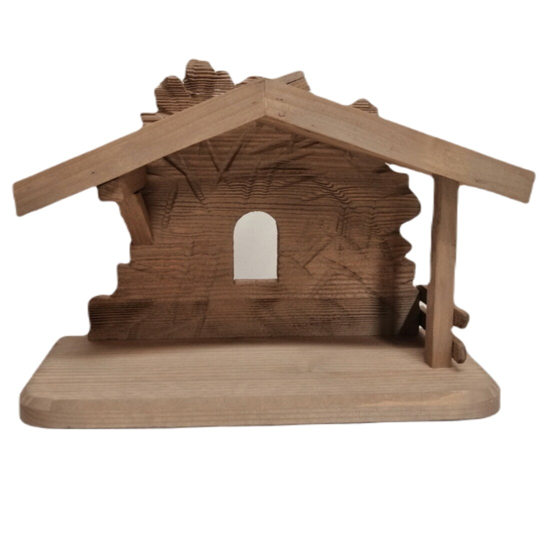 Hand-carved Wooden Nativity Stable, Christmas Decoration - Etsy
