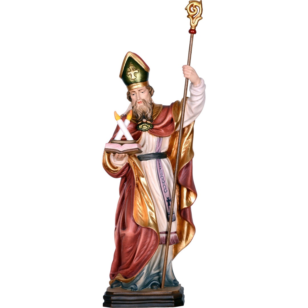 Saint Blasius Wooden Statue, Life Size Saint Religious Statues ...