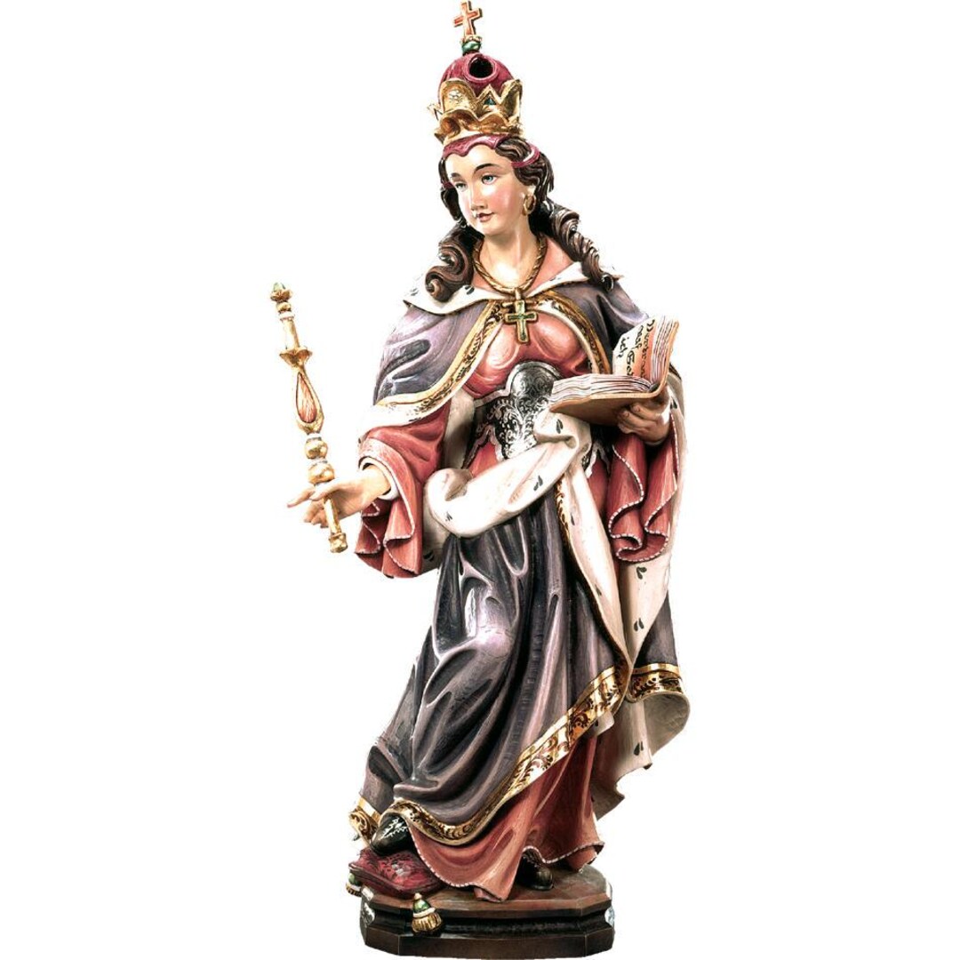 Saint Emma With Sceptre Wooden Statue, Religious Statues, Catolic ...