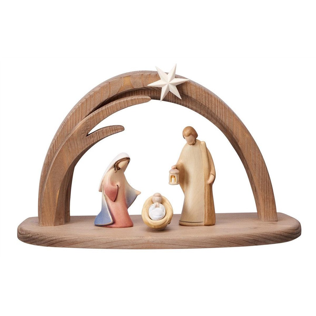 Nativity Set Leonardo With Stable and 4 Figurines Wooden Christmas ...