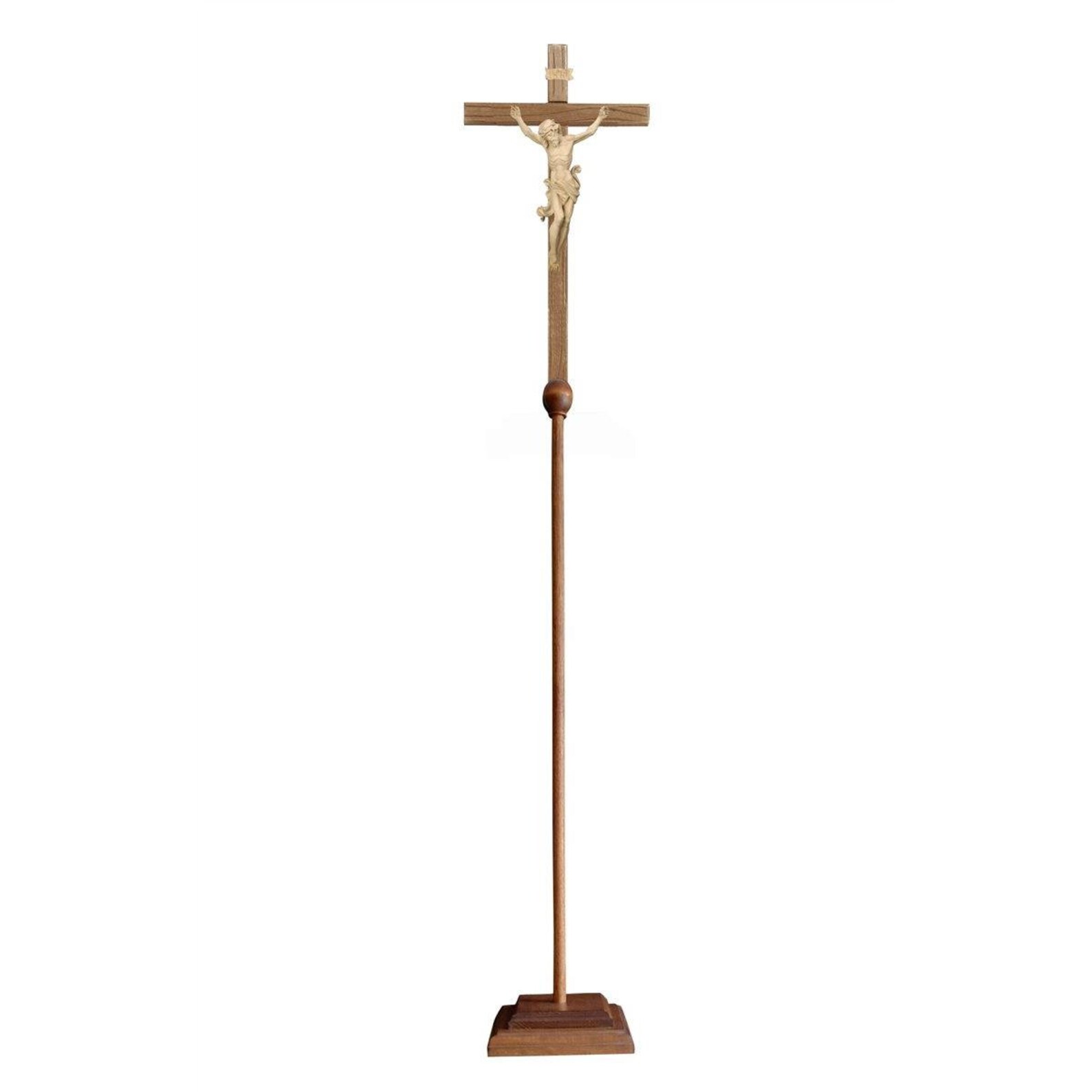 Wooden Processional Cross With Corpus Leonardo, Catholic Church Decor ...