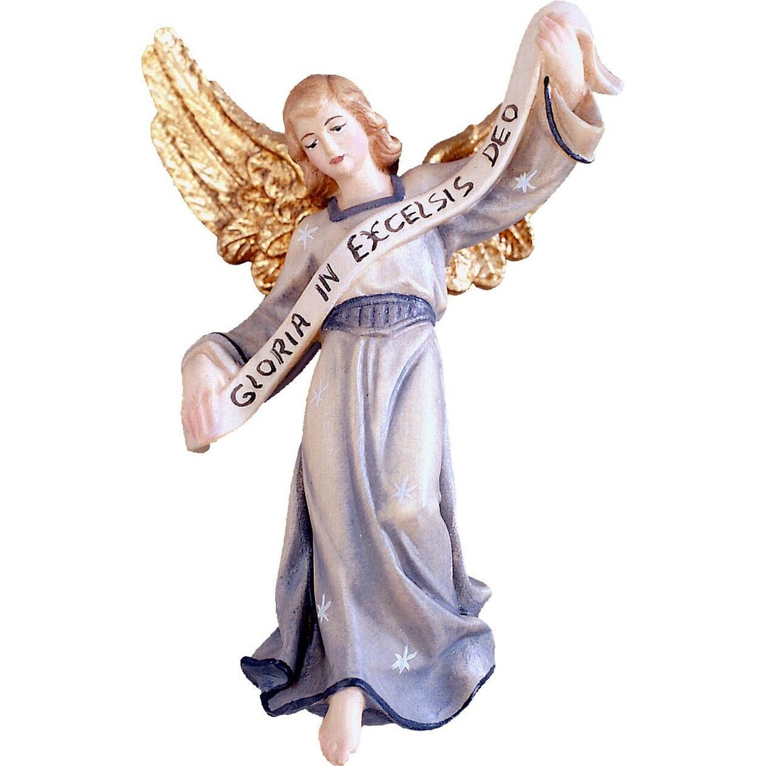 Hand Carved Angel Figurine – Painted Maple Wood, Nativity Decor - Etsy