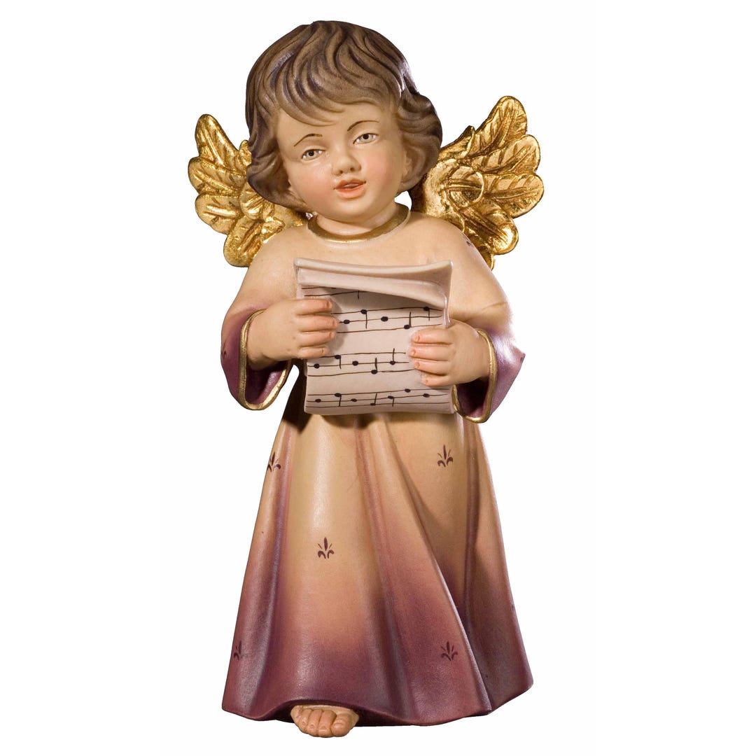 Benedict Angel Statue, Sheet Music, Hand-painted Maple Wood - Etsy