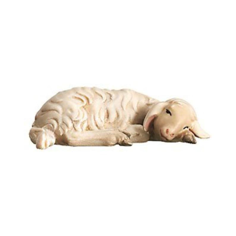 Sleeping Lamb - Wooden Nativity Scene Figurine, Hand-painted Maple Wood ...