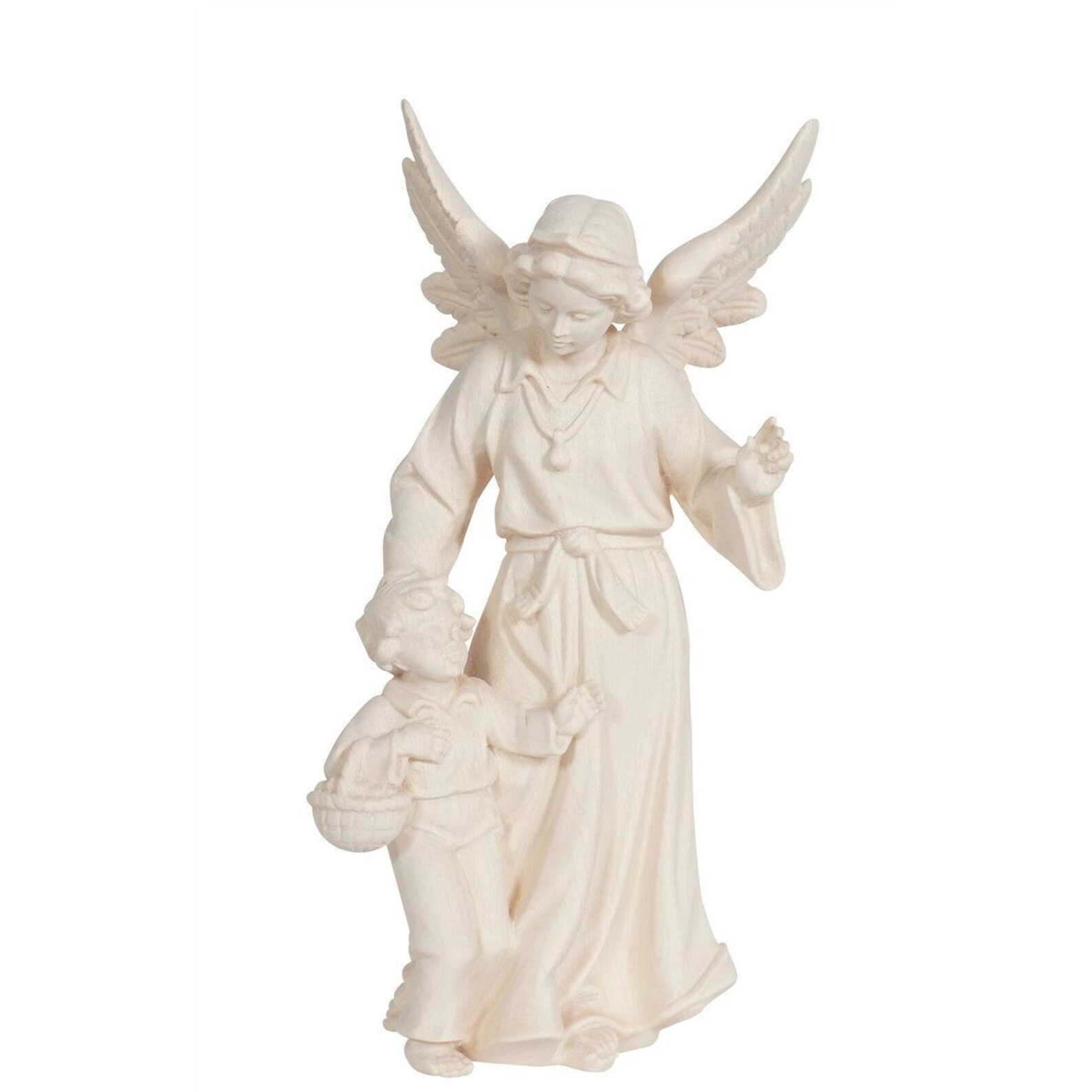 Hand-painted Guardian Angel With Boy – Maple Wood Nativity Figurine - Etsy