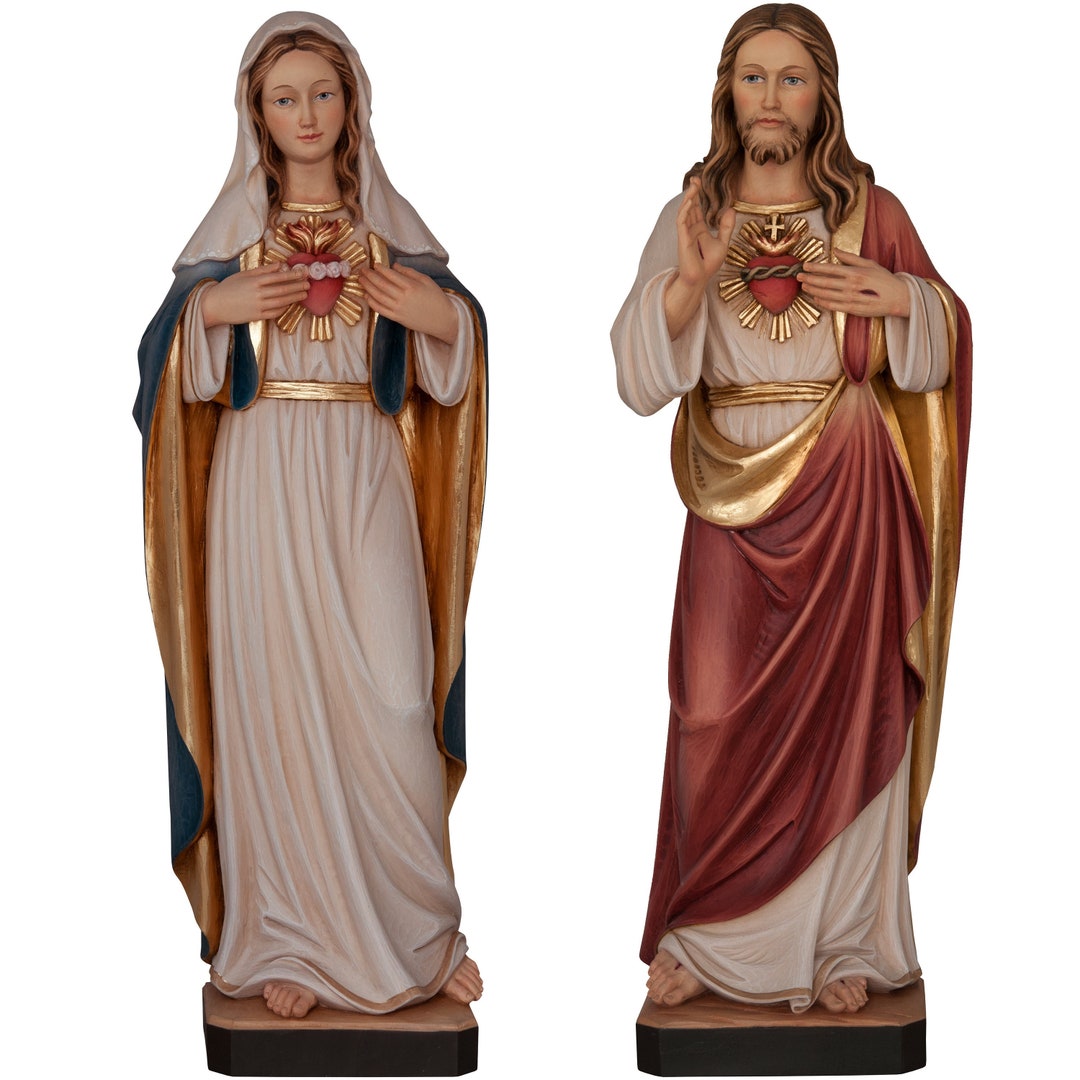Sacred Heart of Jesus and Mary - Religious Statue, Catholic Gifts ...