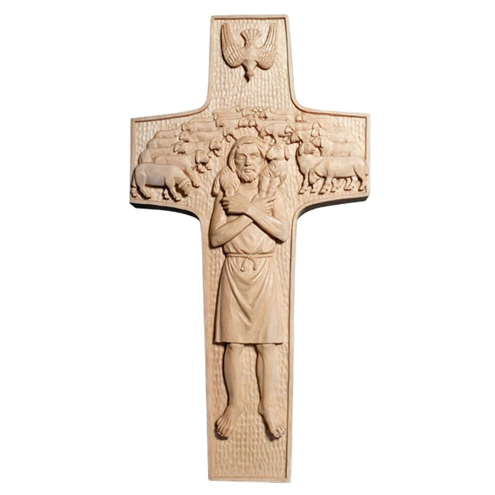 Wooden Good Shepherd Cross: Carved Religious Wall Decor - Etsy