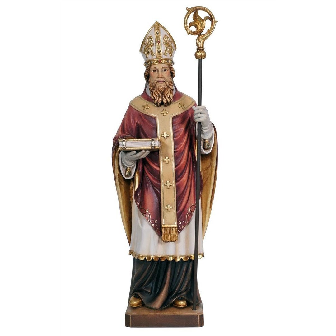 Wooden Statue Bishop, Life Size Religious Statues, Religious Catholic ...