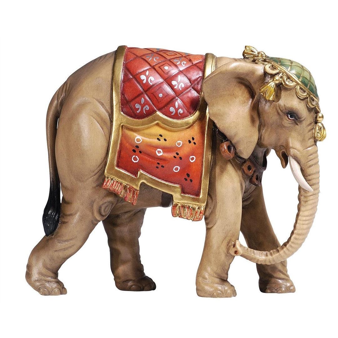 Hand-painted Maple Wood Elephant Figurine – Nativity Scene Decor - Etsy