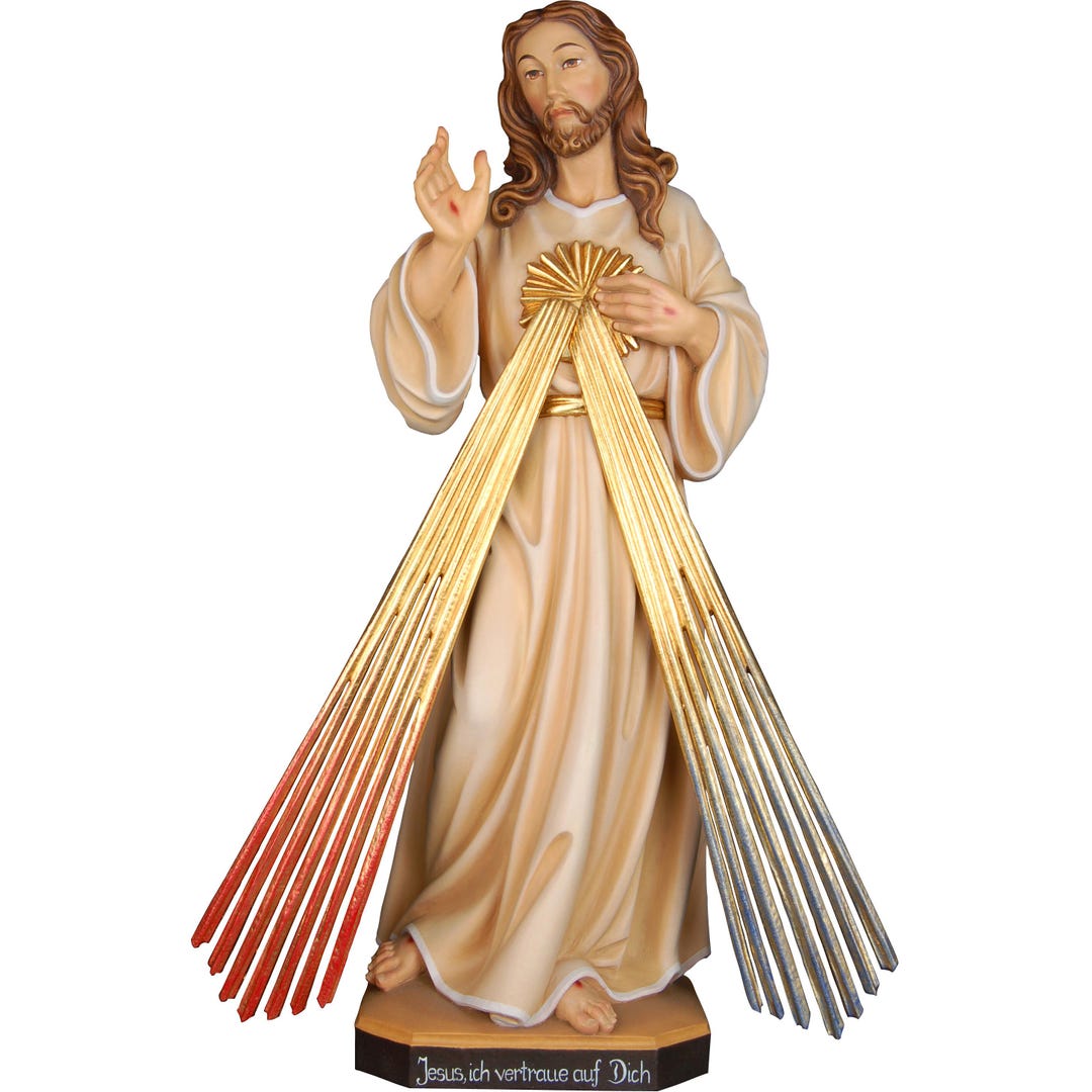 Divine Mercy Wooden Statue, Religious Statues, Catolic Statues, Church ...