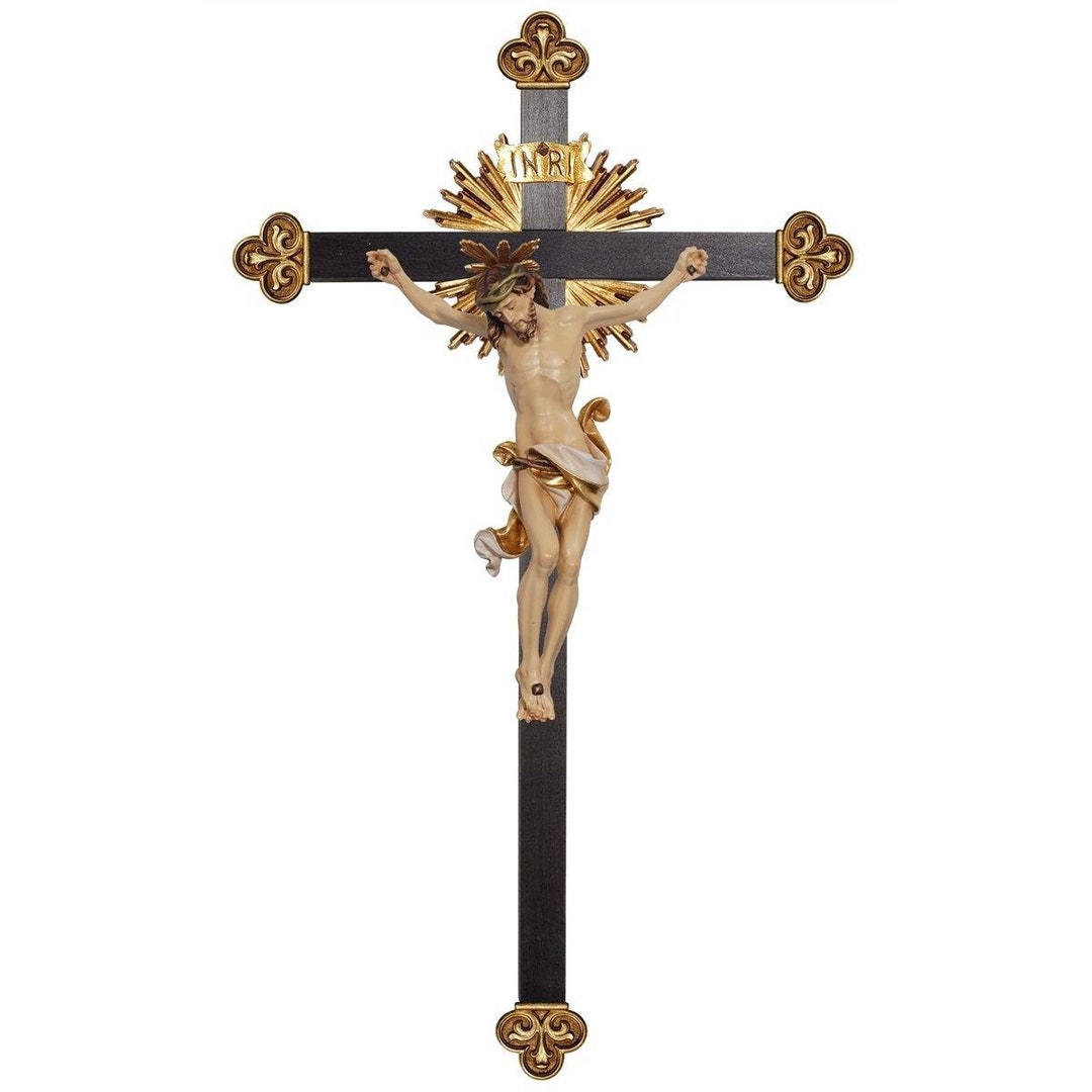 Baroque Cross With Shine - Corpus Leonardo With Halo Wooden Decor ...