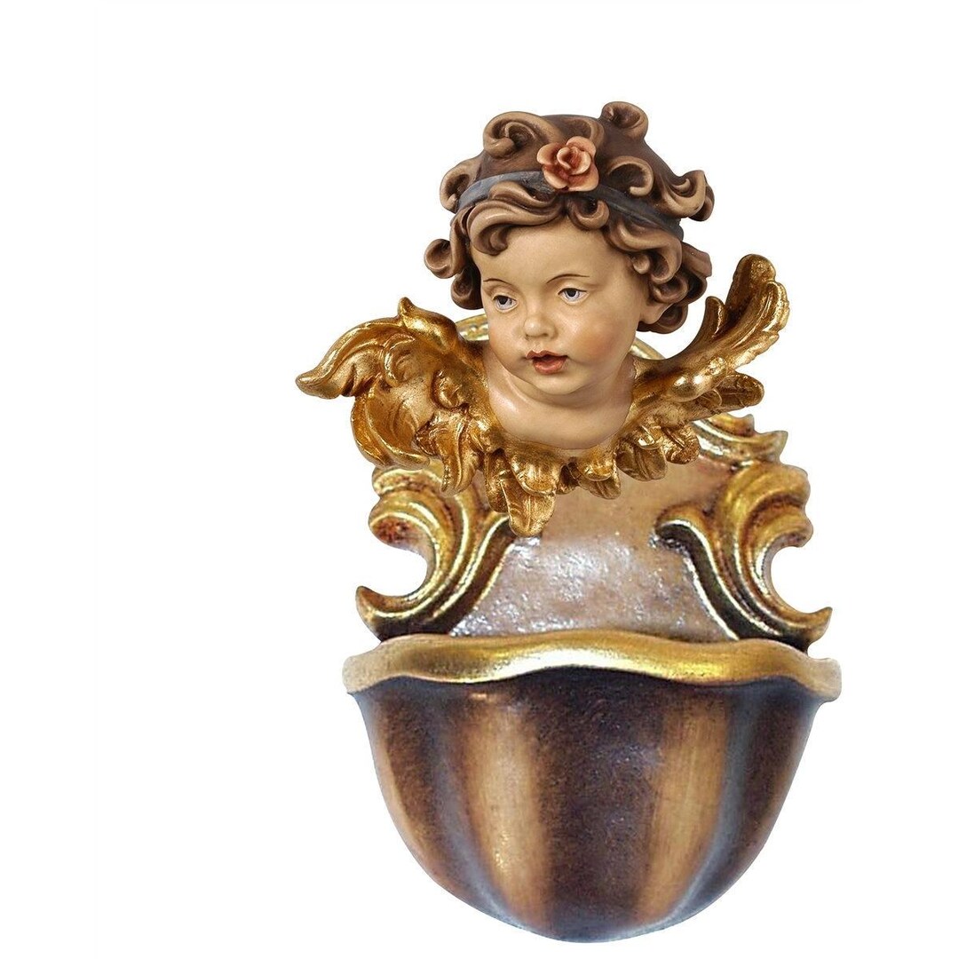 Angel Head Holy Water Font, Religious Gift, Maple Wood (7cm) - Etsy