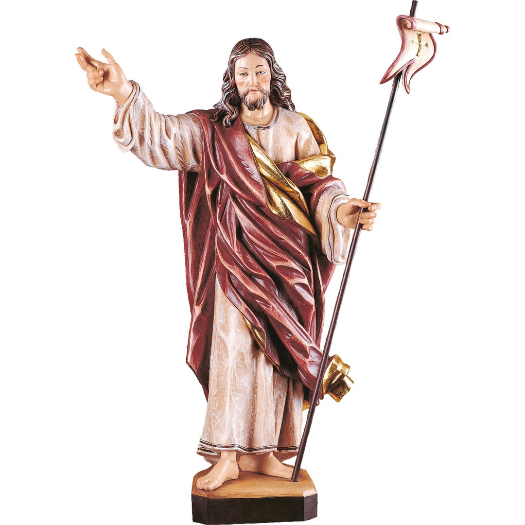 Lime Wood Resurrection of Christ Statue, Hand-painted Religious Art (15 ...