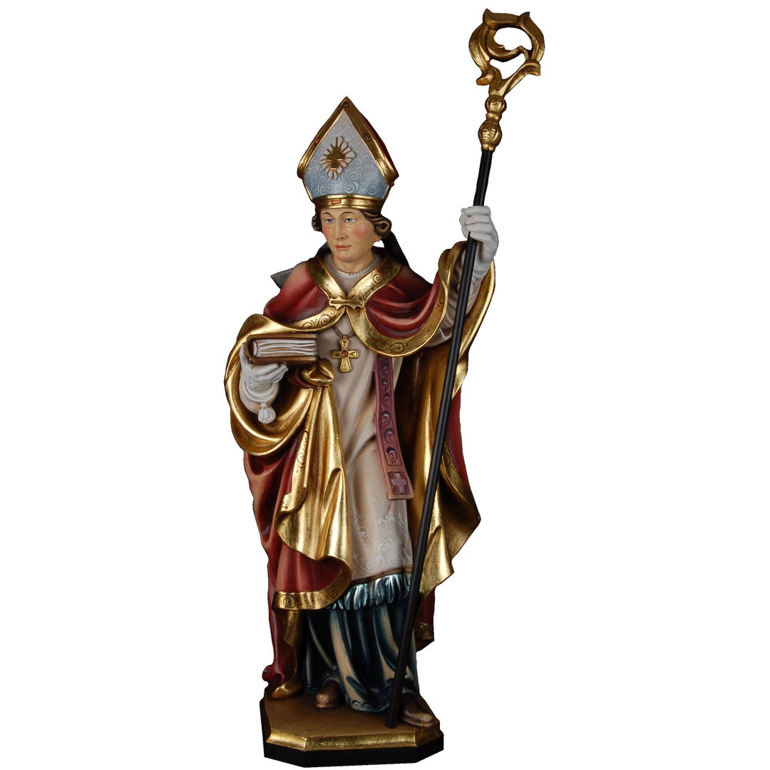 Saint Severin of Cologne Wooden Statue, Hand-painted Religious Gift - Etsy