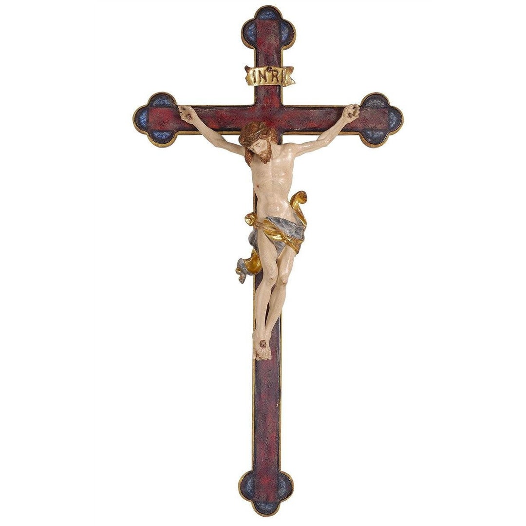 Wooden Baroque Gold Cross With Corpus Leonardo Wooden Decor, Wooden ...
