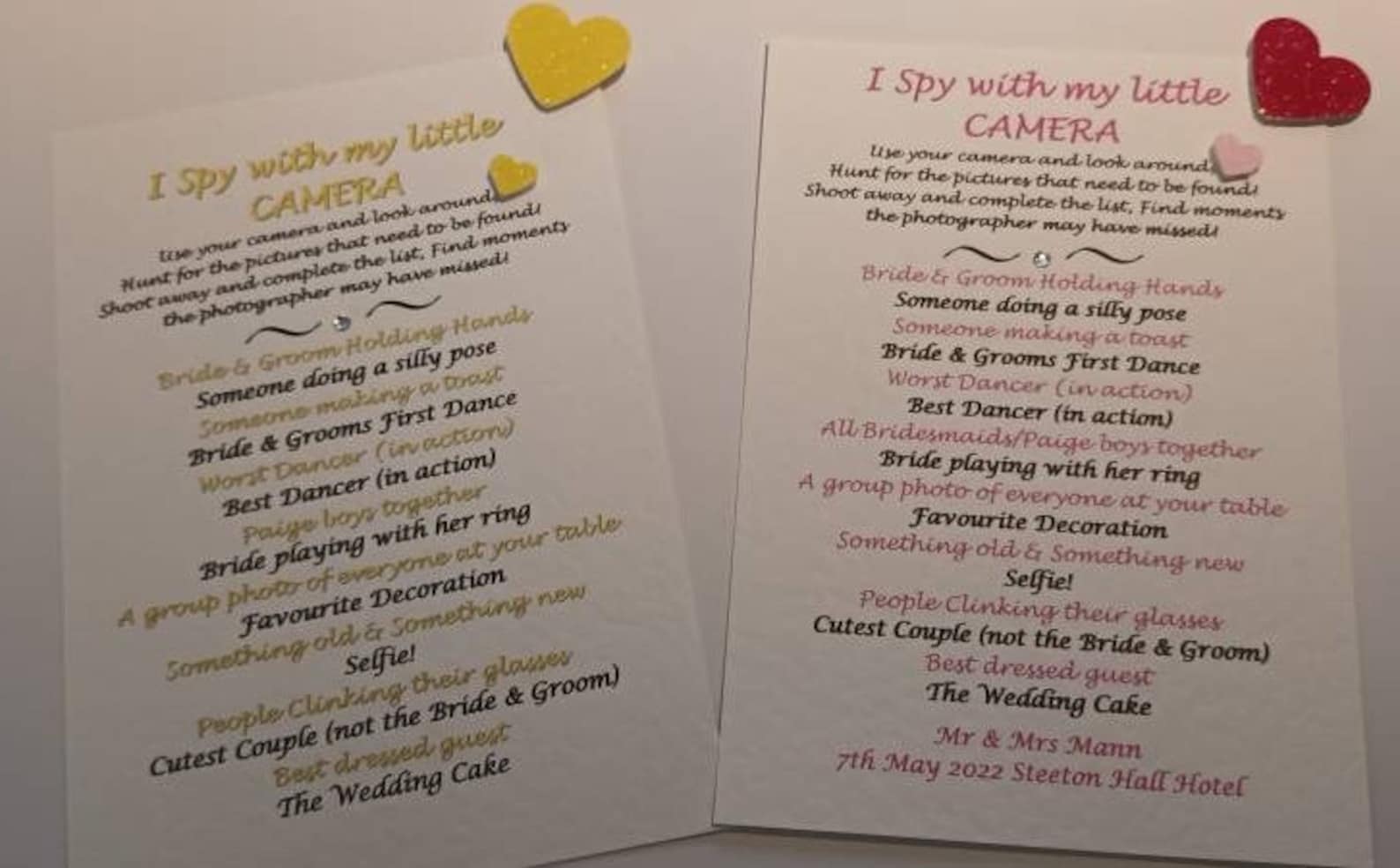 10 Personalised I Spy With My Little Camera Sign Wedding - Etsy UK