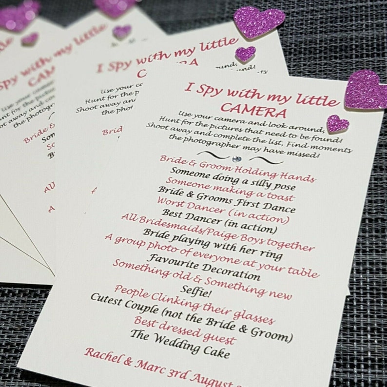 10 Personalised I Spy With My Little Camera Sign Wedding - Etsy UK