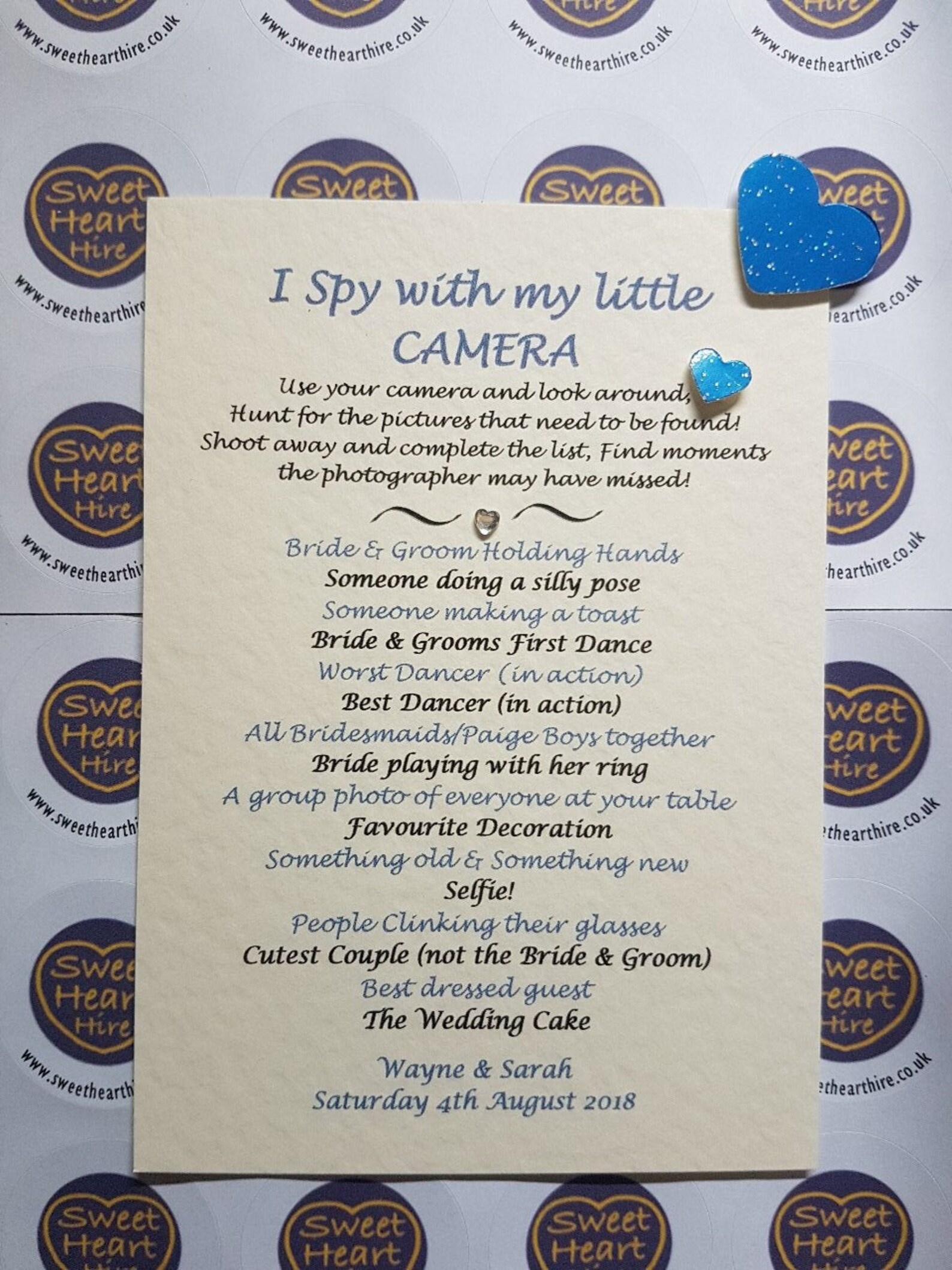 10 Personalised I Spy With My Little Camera Sign Wedding - Etsy UK