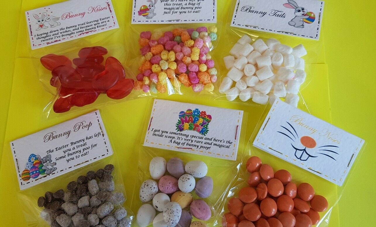 Novelty EASTER Sweet Chocolate BAGS SWEETIES Gift Easter Egg Bunny ...