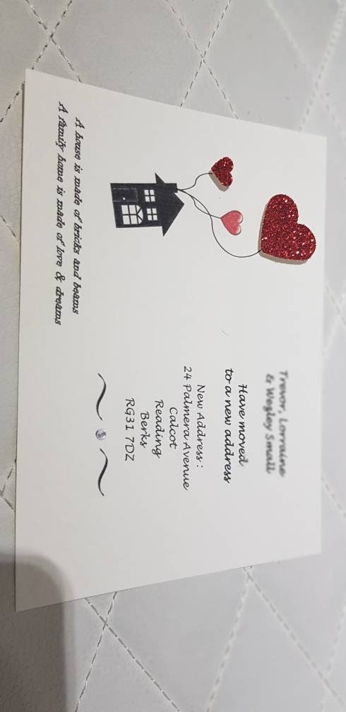 Personalised Change of Address New House / Home Moving Cards - Etsy