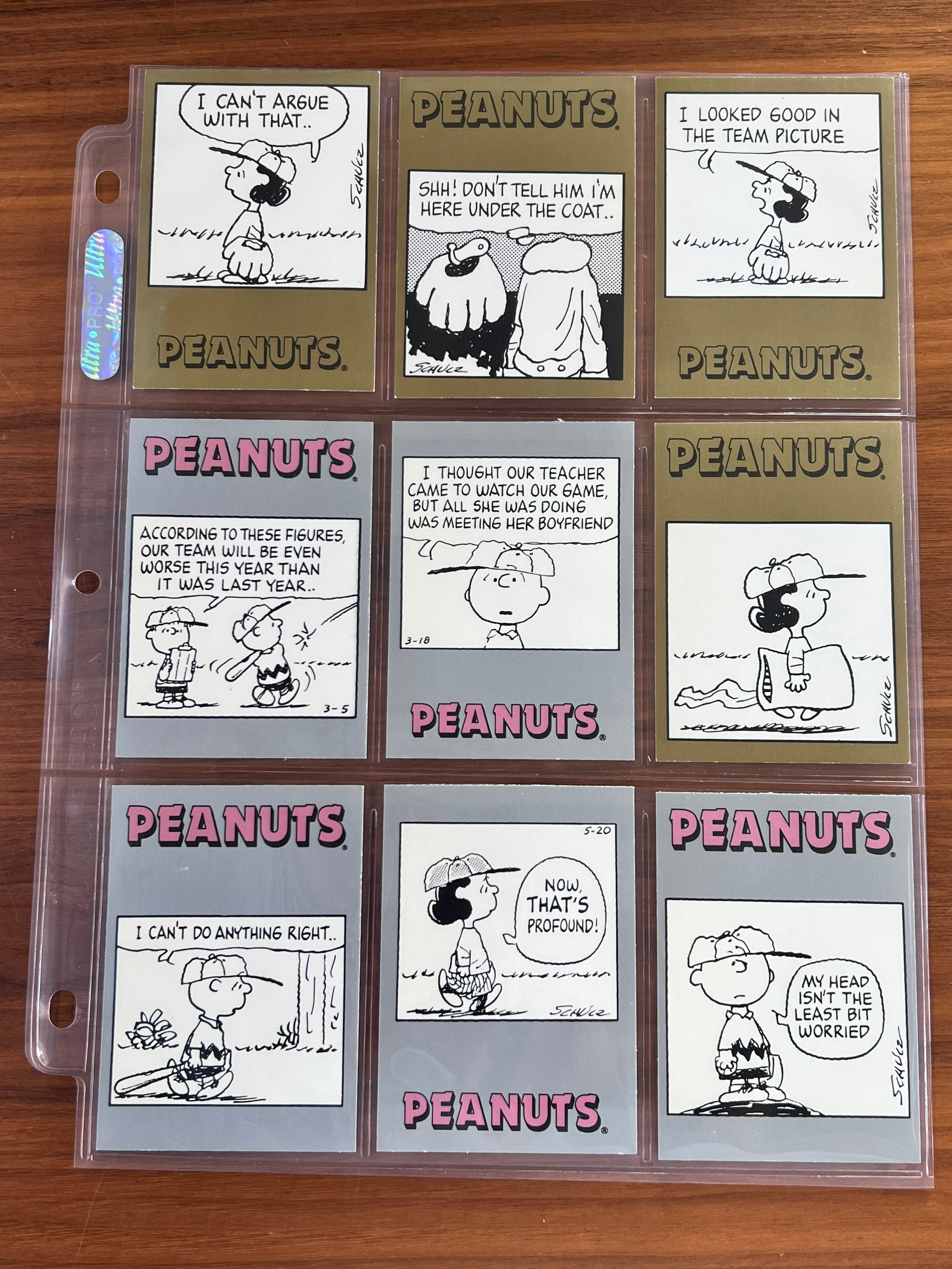 Vintage 1990s Peanuts Trading Cards Set of 9. Near Mint Condition - Etsy