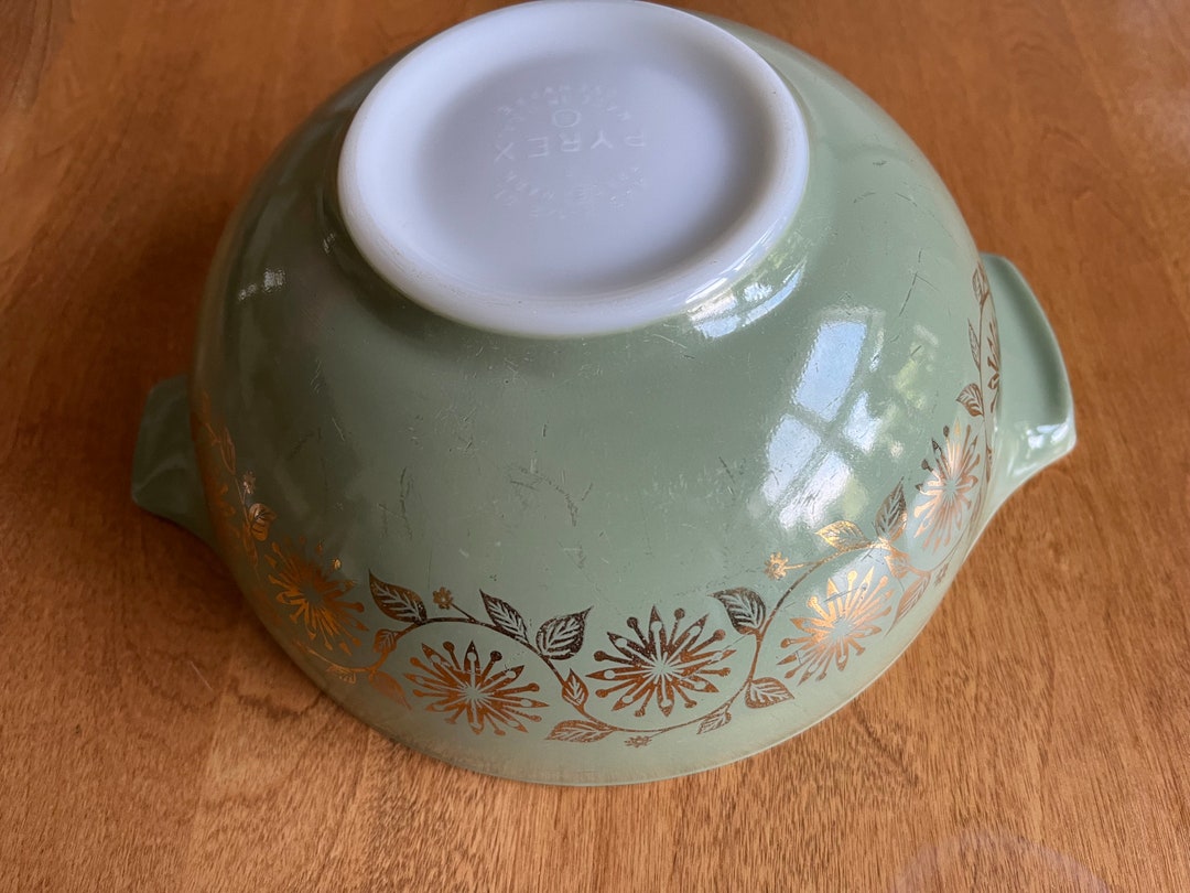 Rare Pyrex Medallion 2.5 Quart Casserole Dish 443 Green Gold W/lid - Etsy