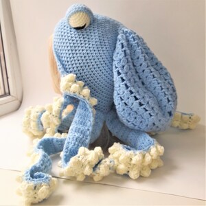 Octopus Hat, Crochet Octopus Hat Sky Blue-light Cream, Kid's, Adult's ...