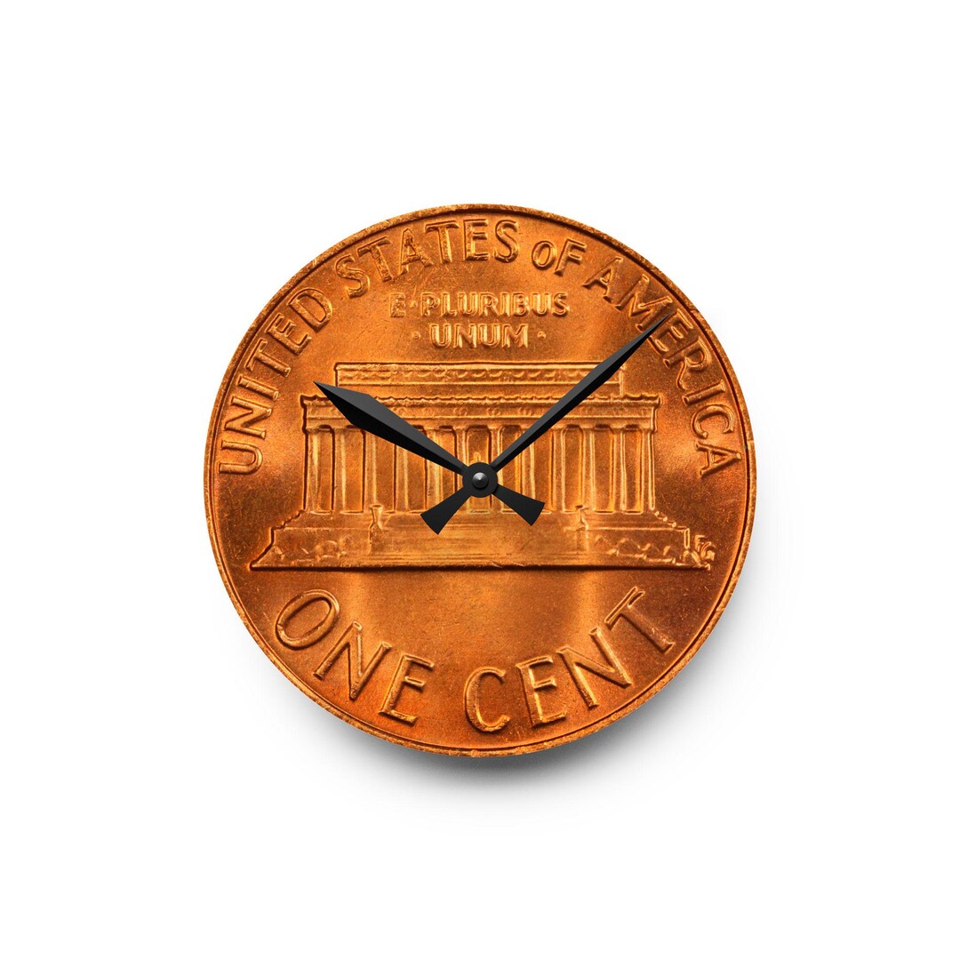 Lincoln Memorial Penny Wall Clock | Coin Collector Gift | Coin ...