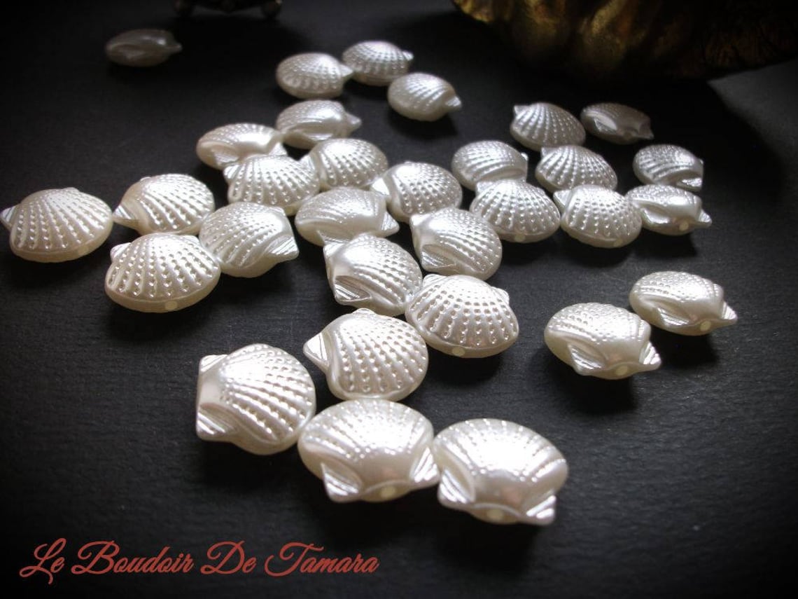 Seashell Pearls, Acrylic Beads, Seashell Beads, Pearly Pearls, Pearly ...