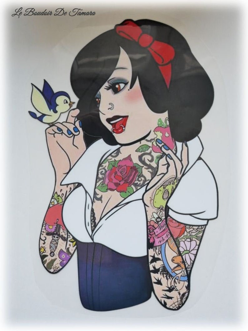 Image transfer to tattooed Snow White iron Snow White patch | Etsy